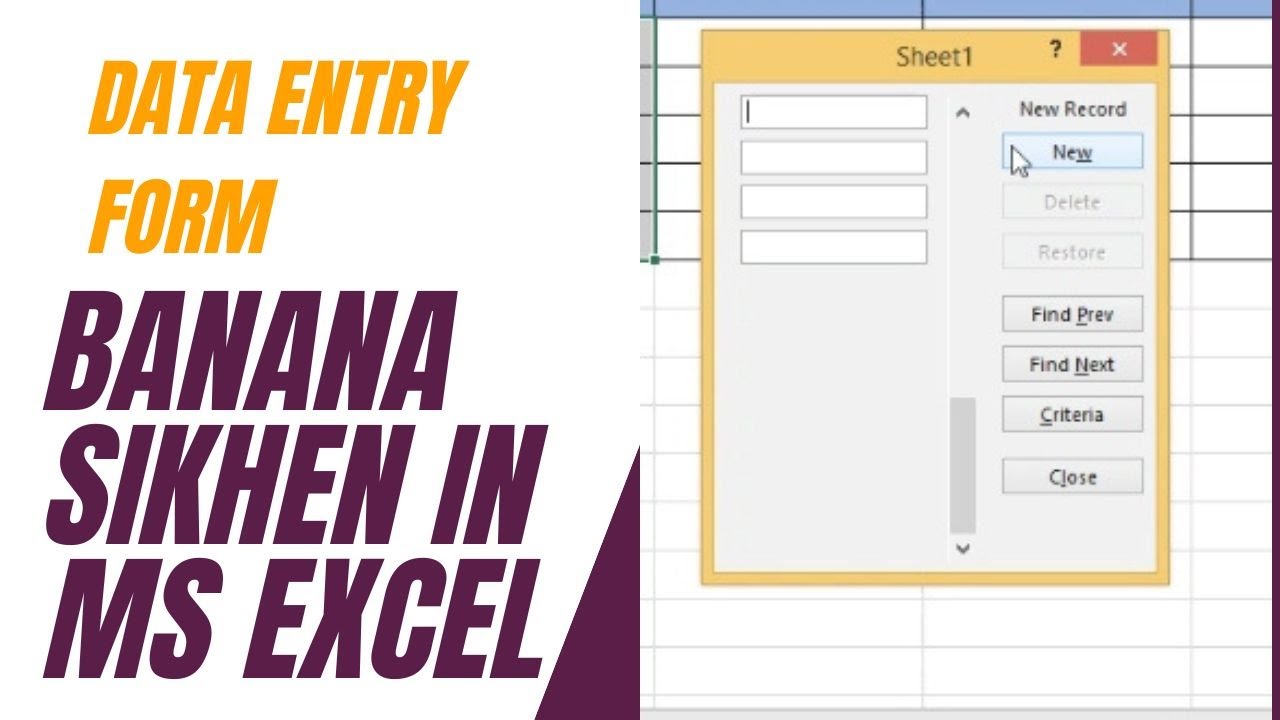 Data Entry form designing kerk Ms Excel mein data enter kerna sikhen ...