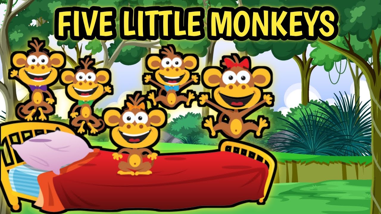| Five Little monkeys 🐒 | poems for kids more nursery rhymes kids ...