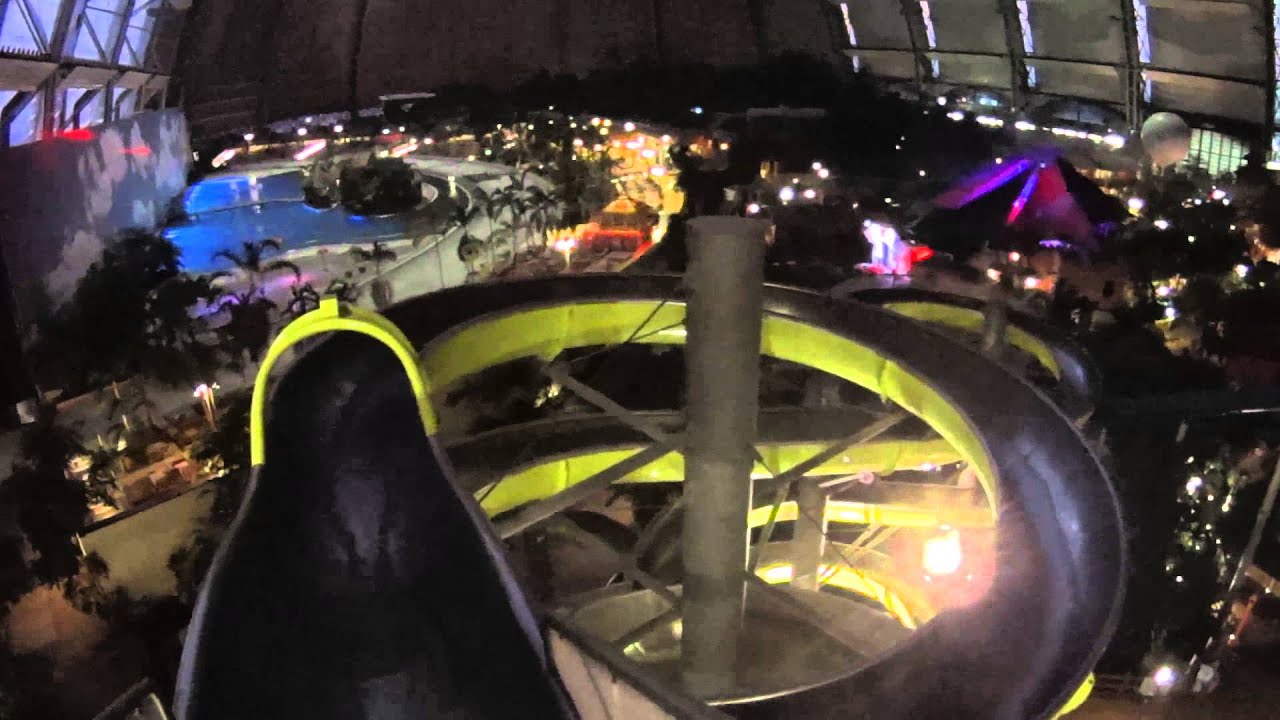 Night Water Sliding at Tropical Islands - YouTube