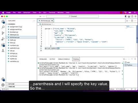Week3 Lesson2: Python Dictionary - YouTube