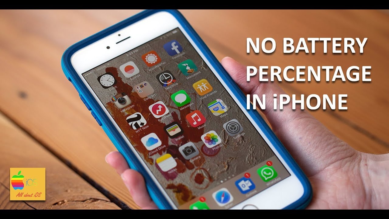 No battery percentage display on iPhone - YouTube