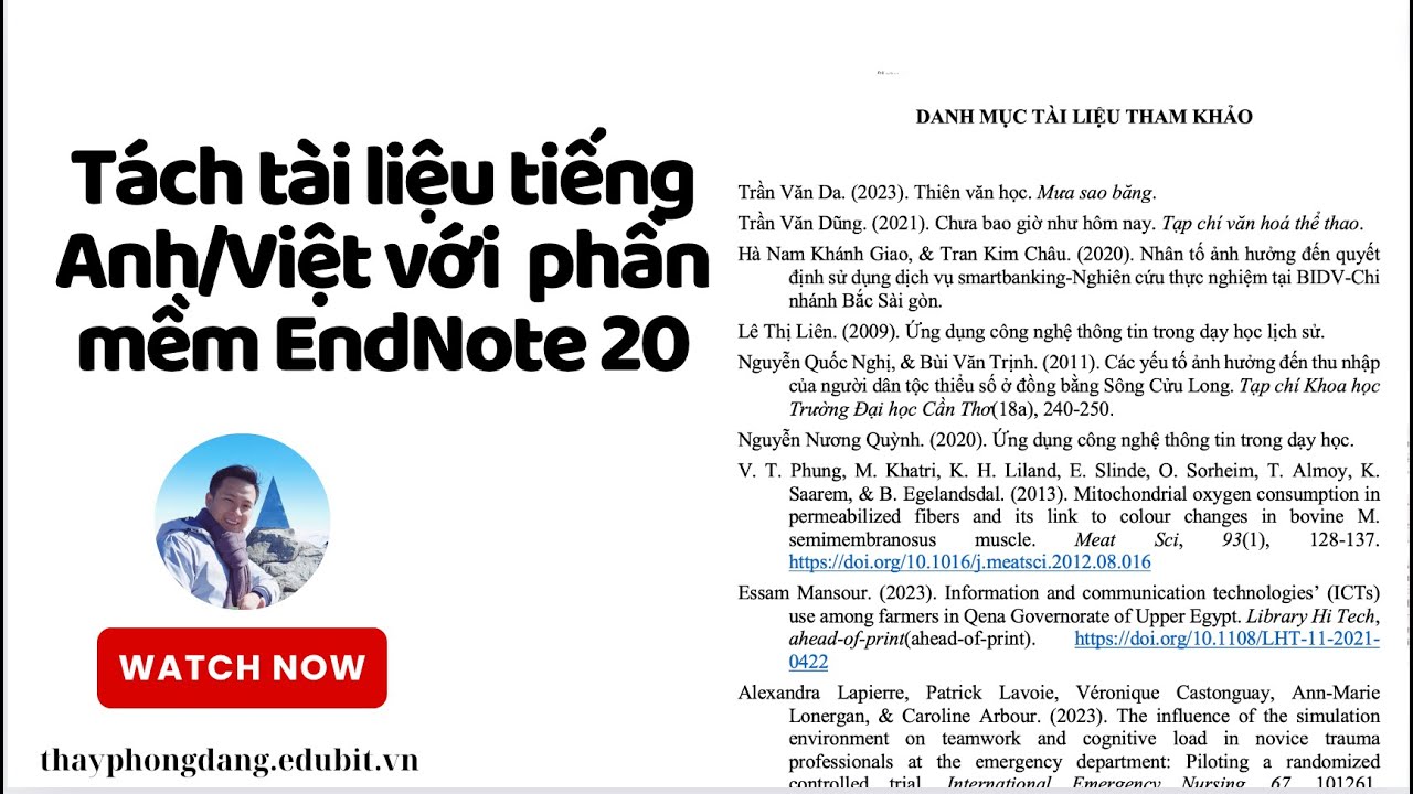 Tách tài liệu tiếng Anh/Việt trong Danh mục tài liệu tham khảo với phần mềm EndNote 20. - YouTube