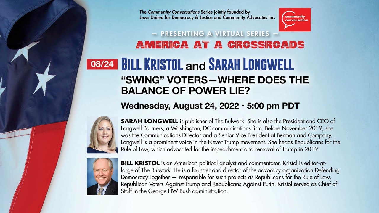 Sarah Longwell and Bill Kristol | America at a Crossroads - YouTube