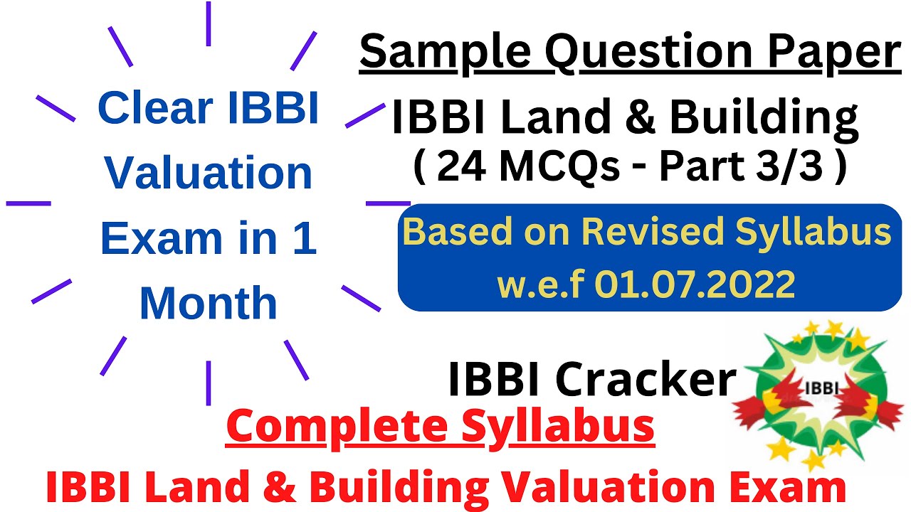 Sample Paper(3/3) | IBBI Exam | Land and Building | MCQ | IBBI Cracker ...
