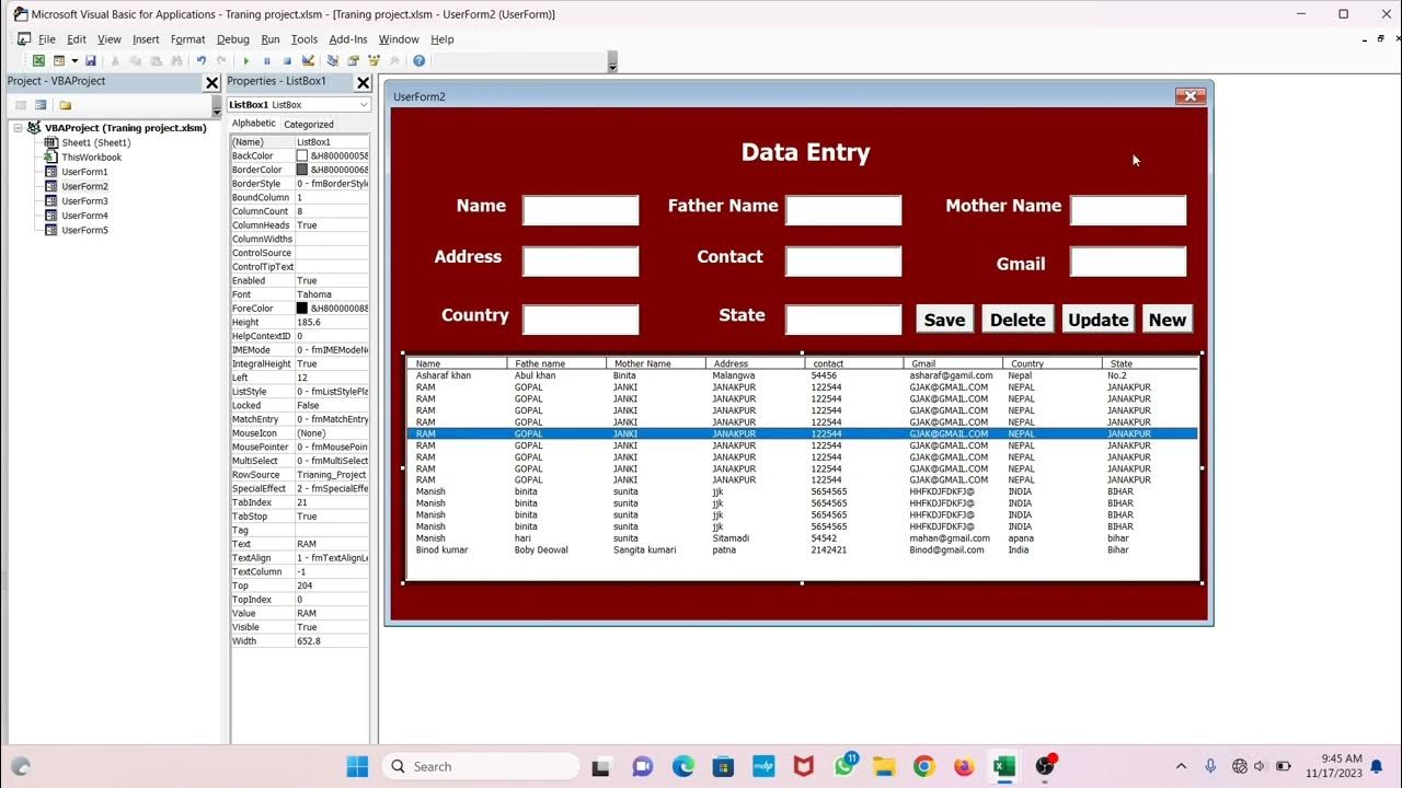 VBA Code Excel Listbox Multiselect Get Values - YouTube