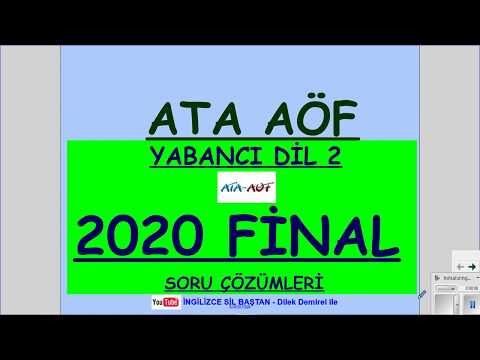 ATA AÖF İNGİLİZCE 2 2020 FİNAL