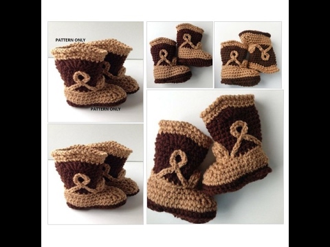 Pattern - Crochet Baby Cowboy Booties Pattern - Cowboy Baby - YouTube