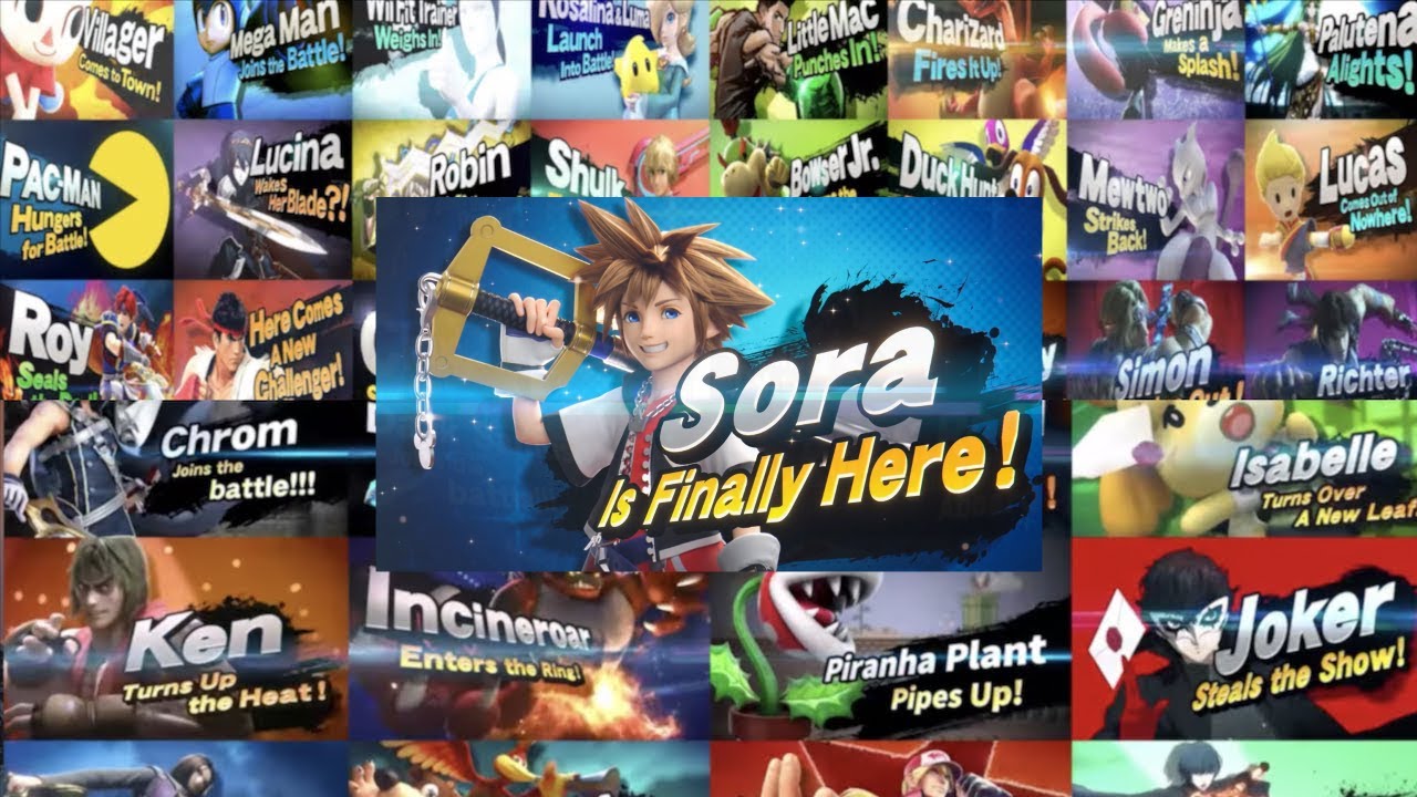 All Super Smash Bros Splash Screen Art (Including Sora) - YouTube
