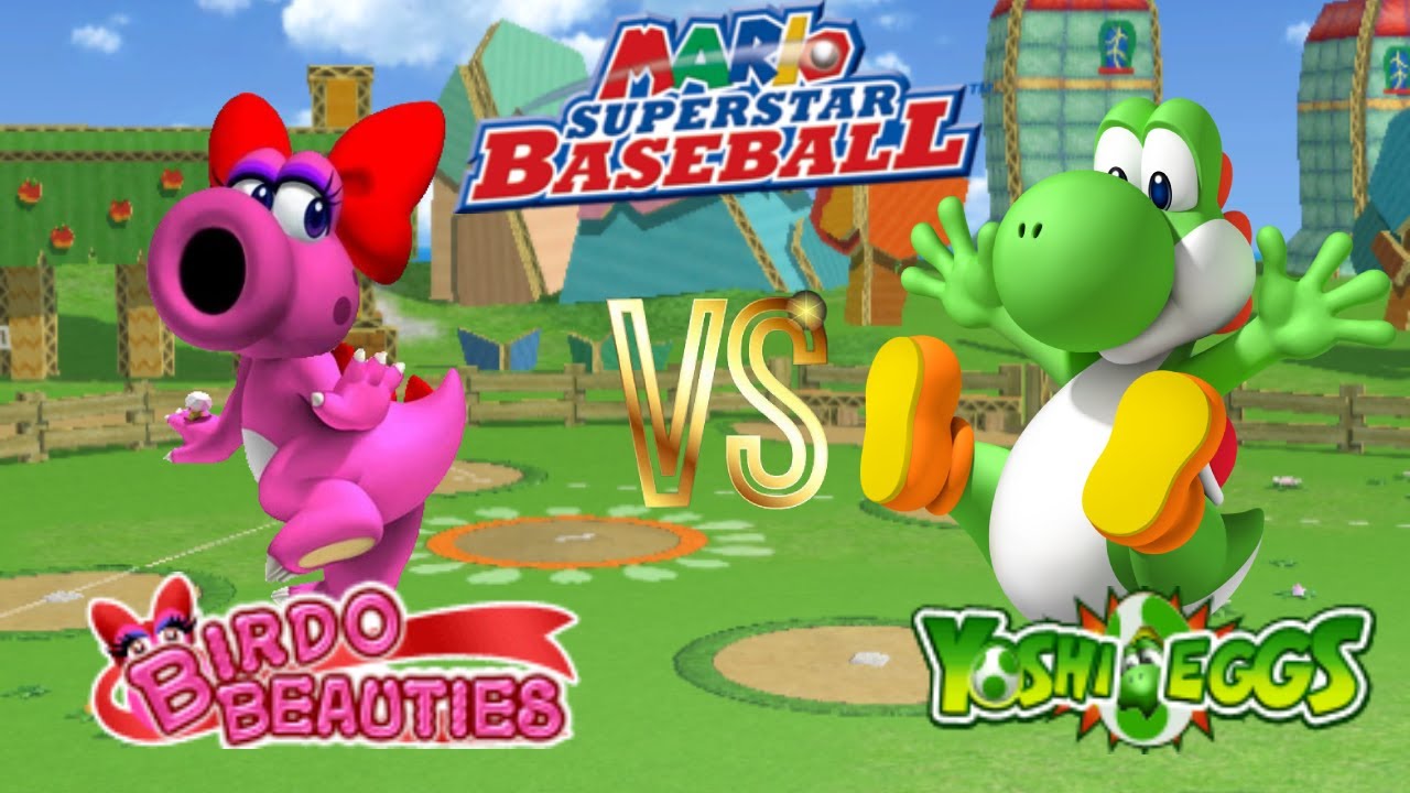 Mario Superstar Baseball - Birdo vs Yoshi [Yoshi Park] - YouTube