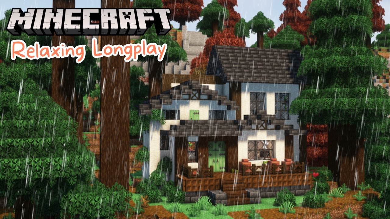 Rainy Forest Cottage Build | Relaxing Minecraft Longplay (no commentary ...