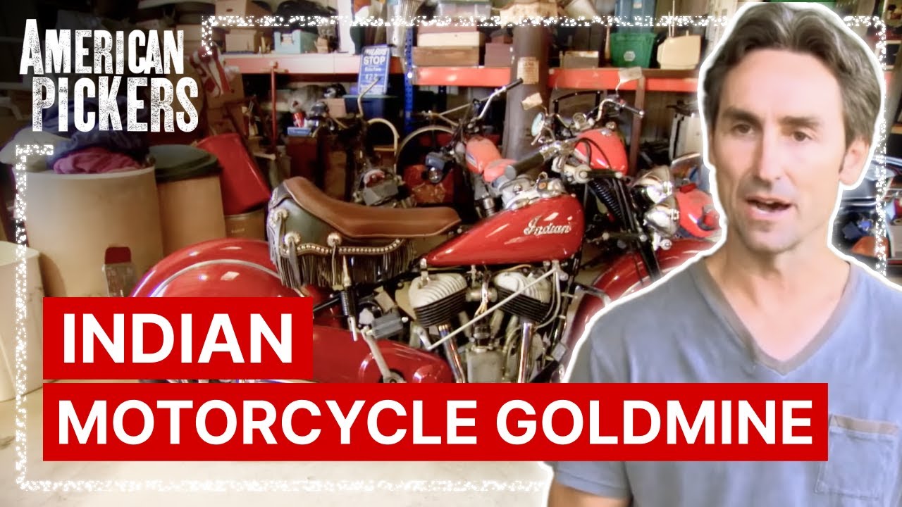 1947 Indian Motorcycle Hidden In Storage and More! | American Pickers - YouTube
