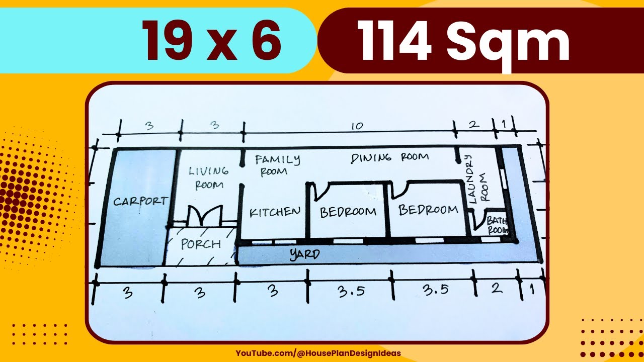 19x6 House Plan Design 114 square meter 2 Bedroom - YouTube