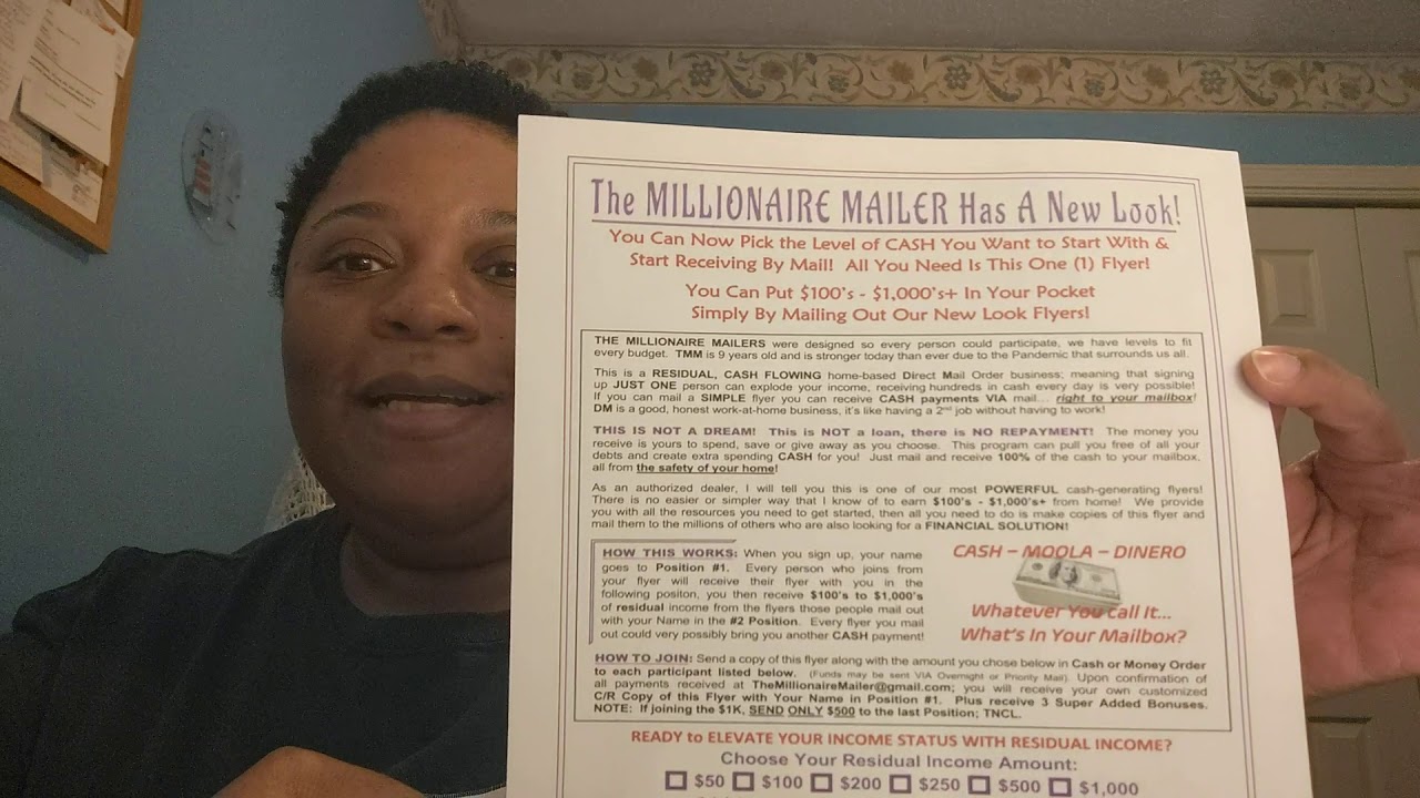 The Millionaire Mailer Flyer* Direct Mail* Mailing Flyers* Work From ...