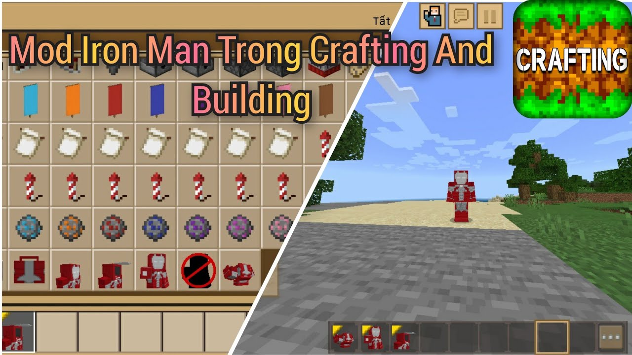 Hướng Dẫn Cách Cài Mod Iron Man Trong Crafting And Building - YouTube