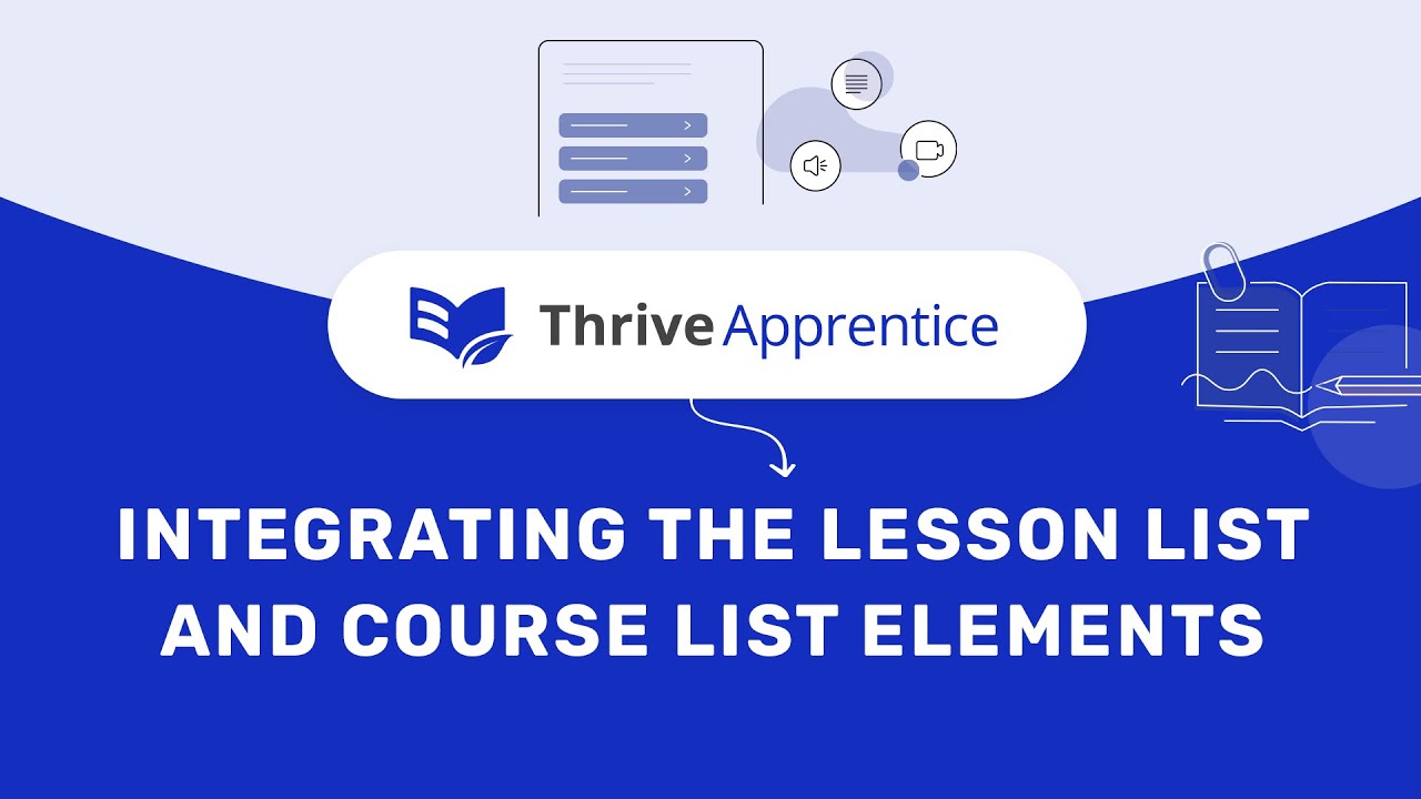 Integrating the Lesson List and Course List Elements on Your Thrive ...