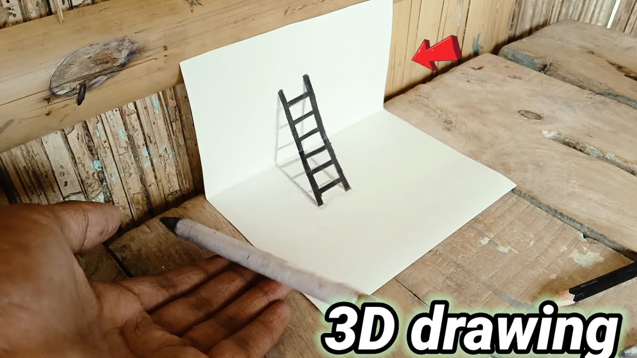 How to draw easy 3d stair drawing on paper for beginners easy STEP– BY ...