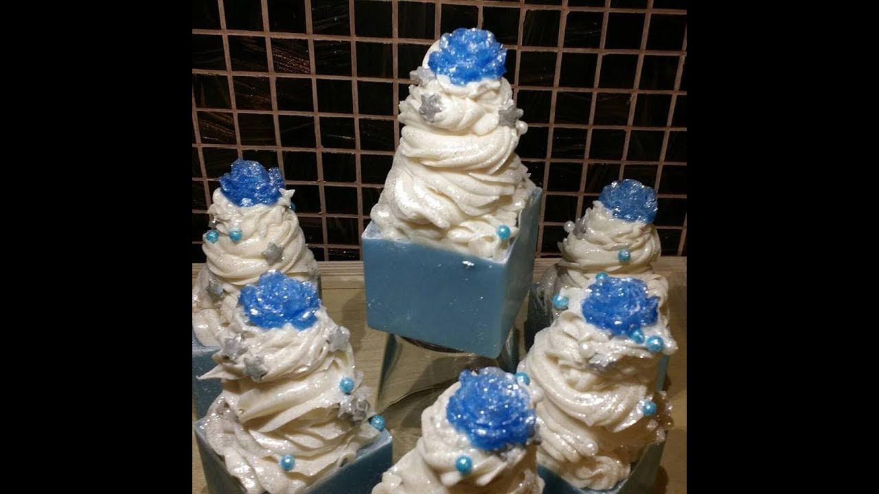 Making Christmas Tree Cold Process Soaps In Blue - YouTube