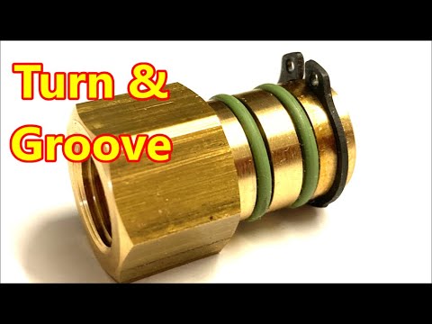 Turn, Groove, Part, Drill, Bore and Tap 1/4 NPT. Brass fitting in small ...