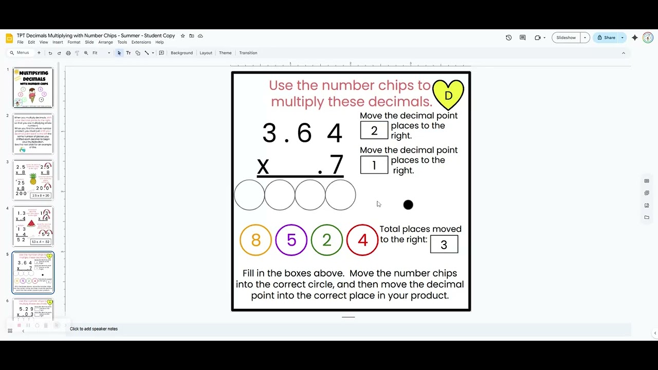 Multiplying Decimals with Number Chips - Summer-Themed - YouTube