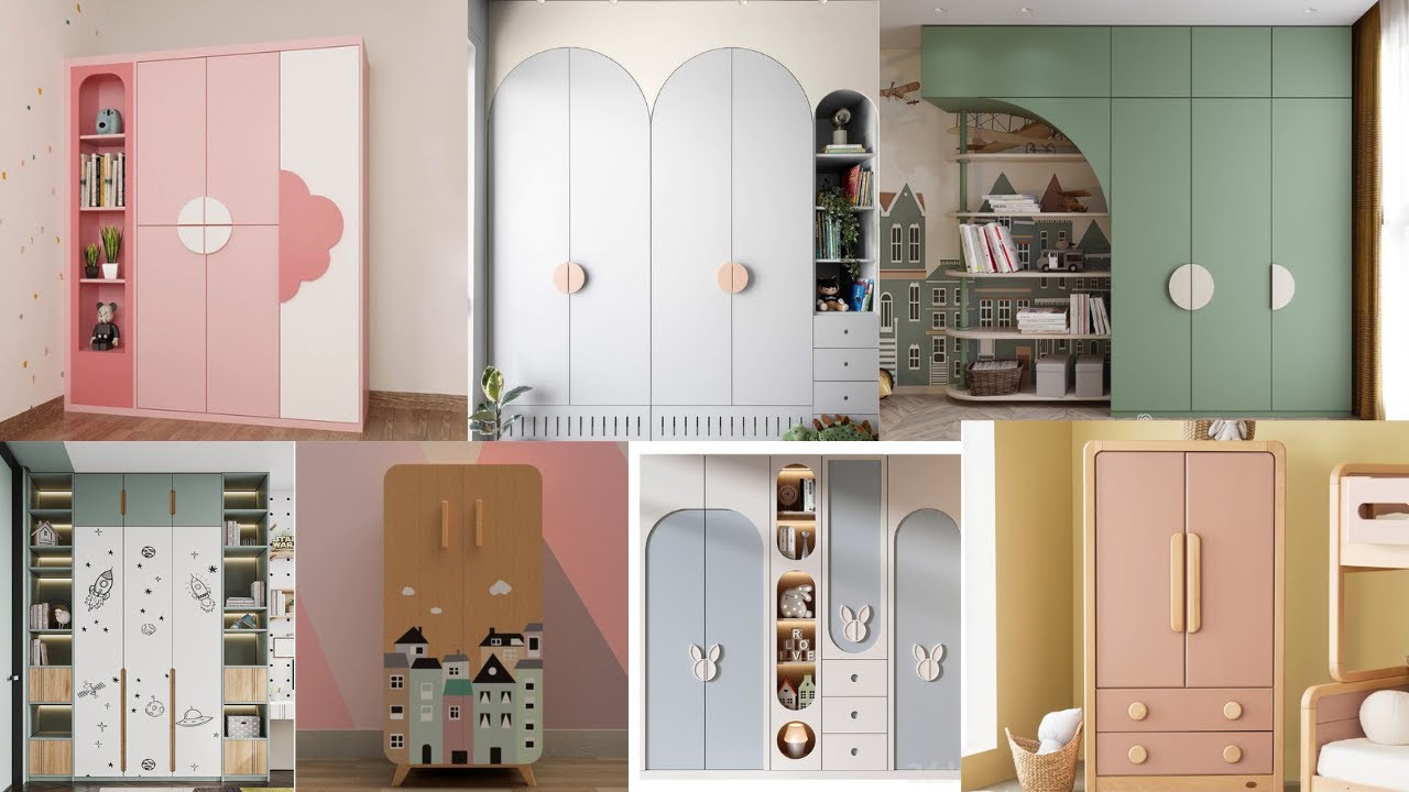 Trending kids bedroom wardrobe designs||wooden wardrobe ideas ...
