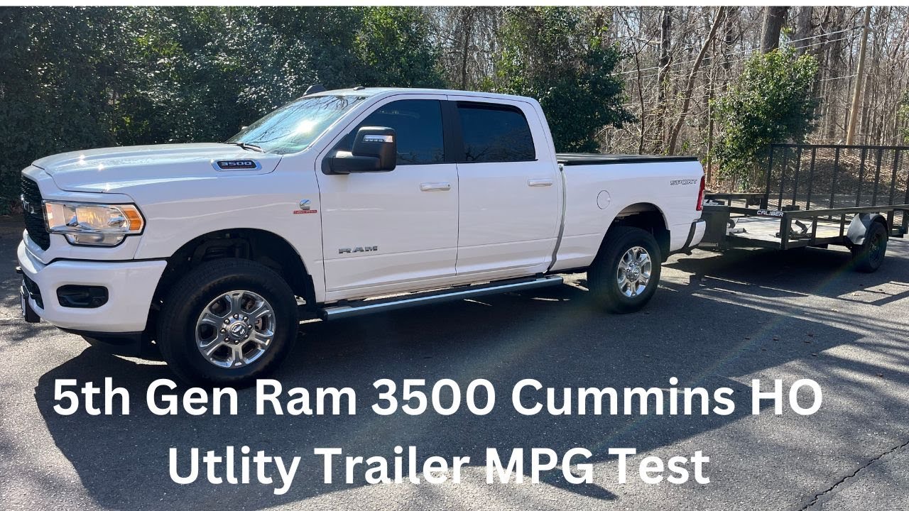 5th Gen Ram High Output Cummins Utility Trailer MPG Test. (Over 800 ...