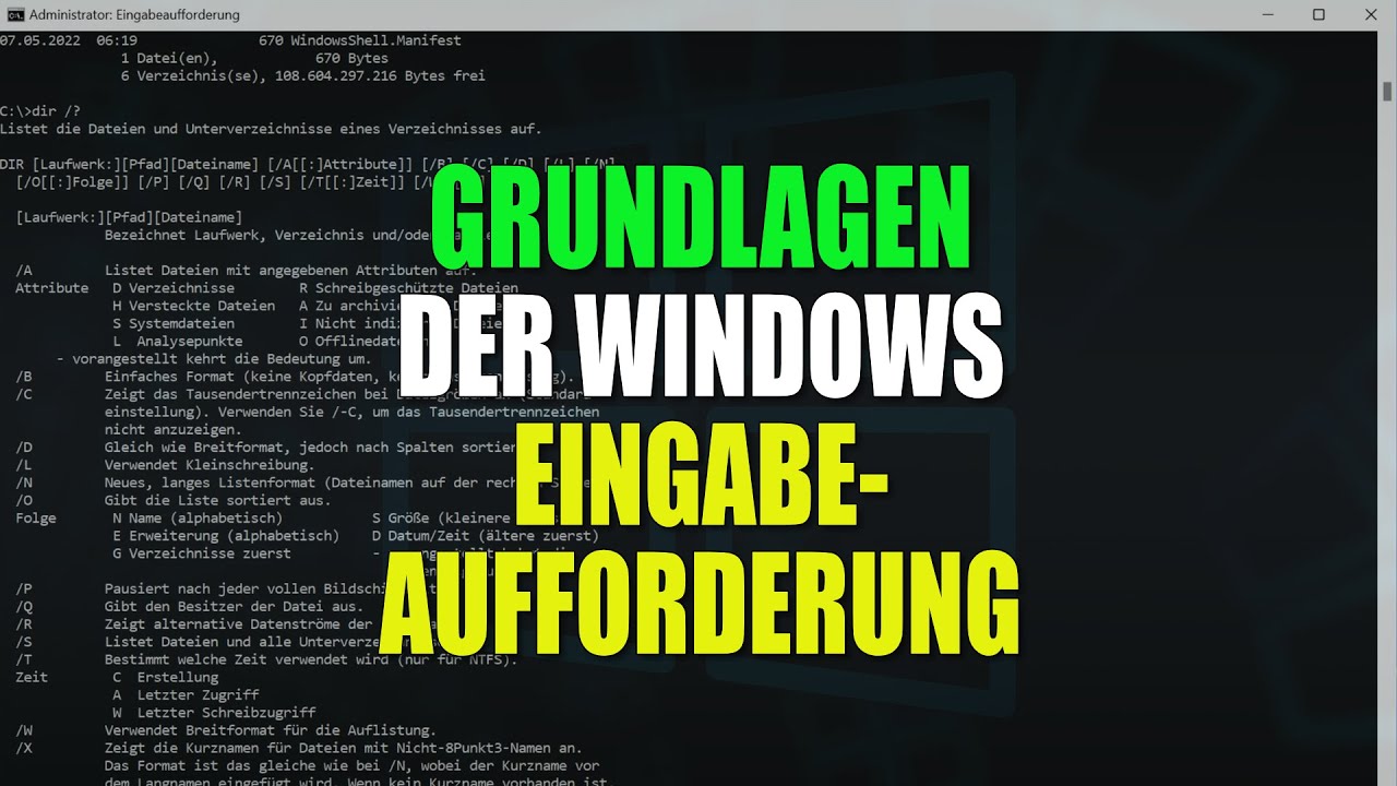 Grundlagen der Windows-Eingabeaufforderung (ideal für Anfänger) | EINFACH ERKLÄRT - YouTube