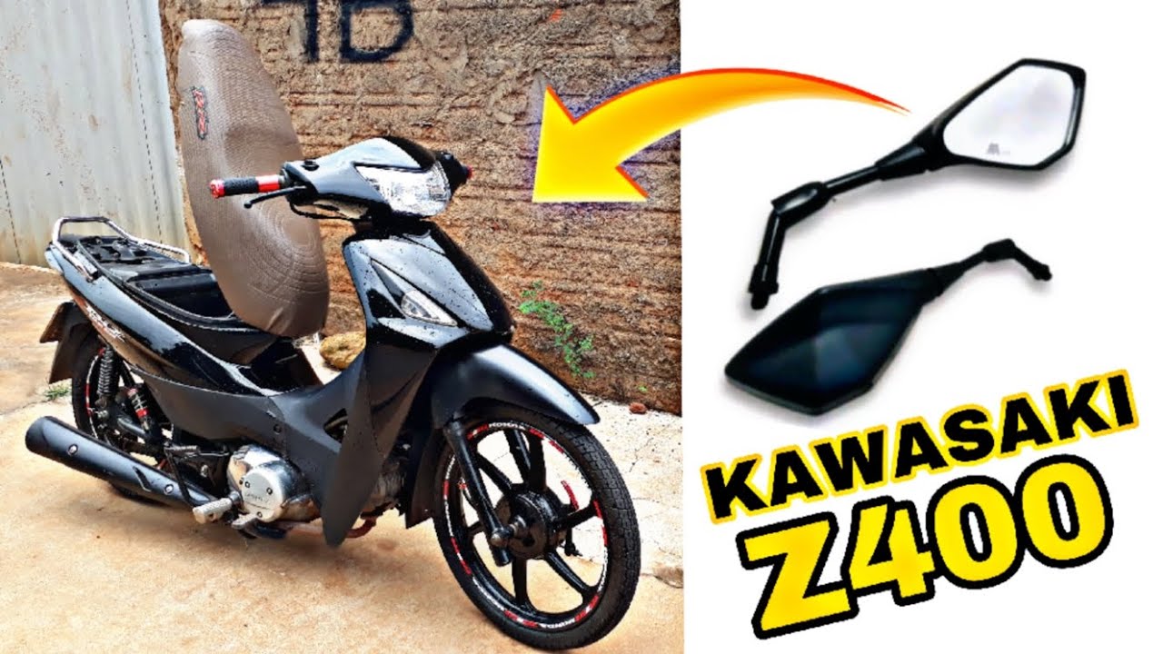 retrovisor da Kawasaki Z400 na Honda Biz - YouTube