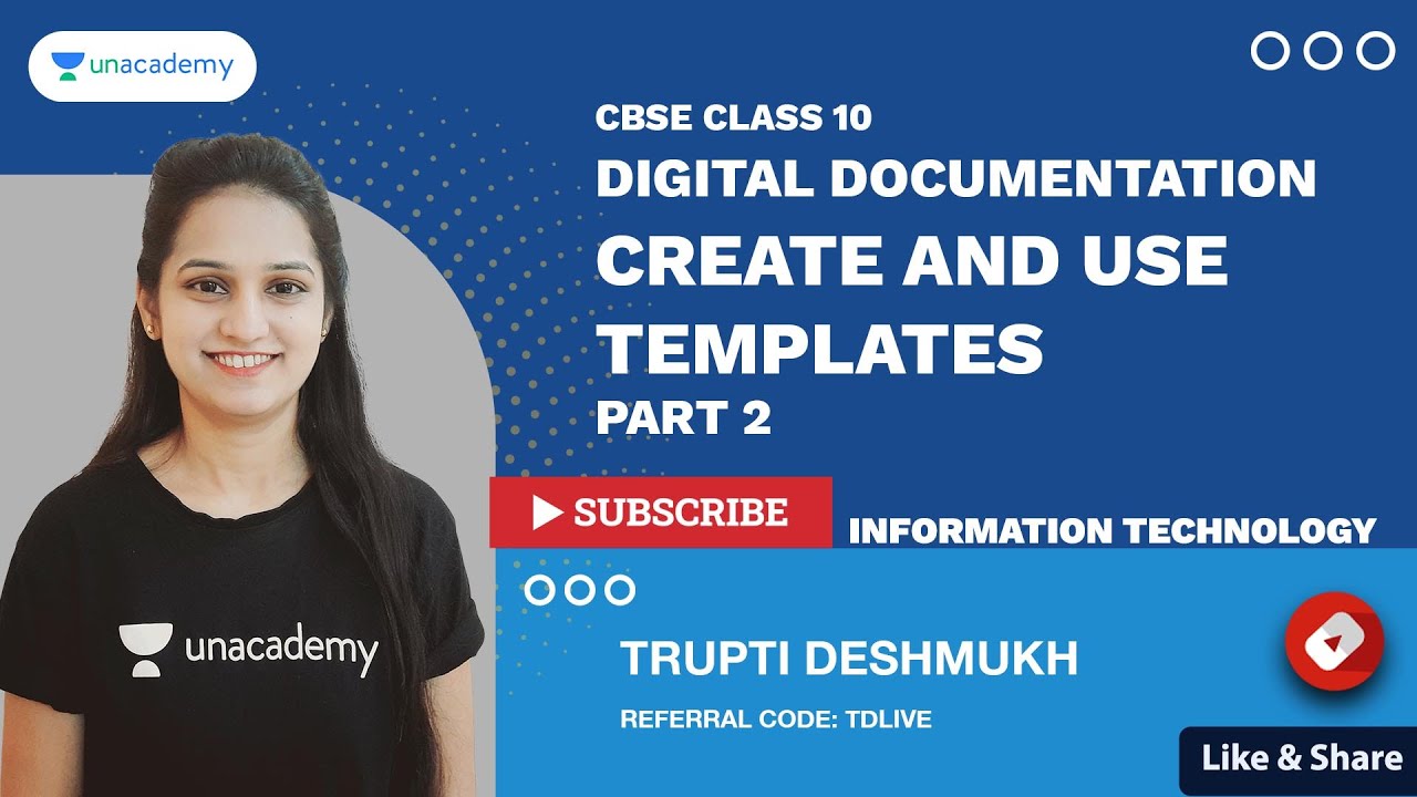 Digital Documentation - Create and Use Templates - Part 2 | CBSE Class ...