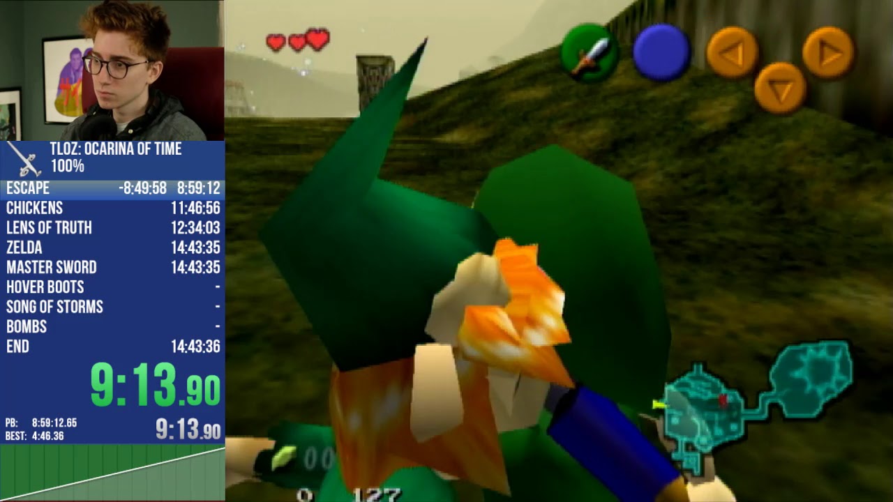 Clint Stevens - OoT 100% speedrun practice [March 26, 2019] - YouTube