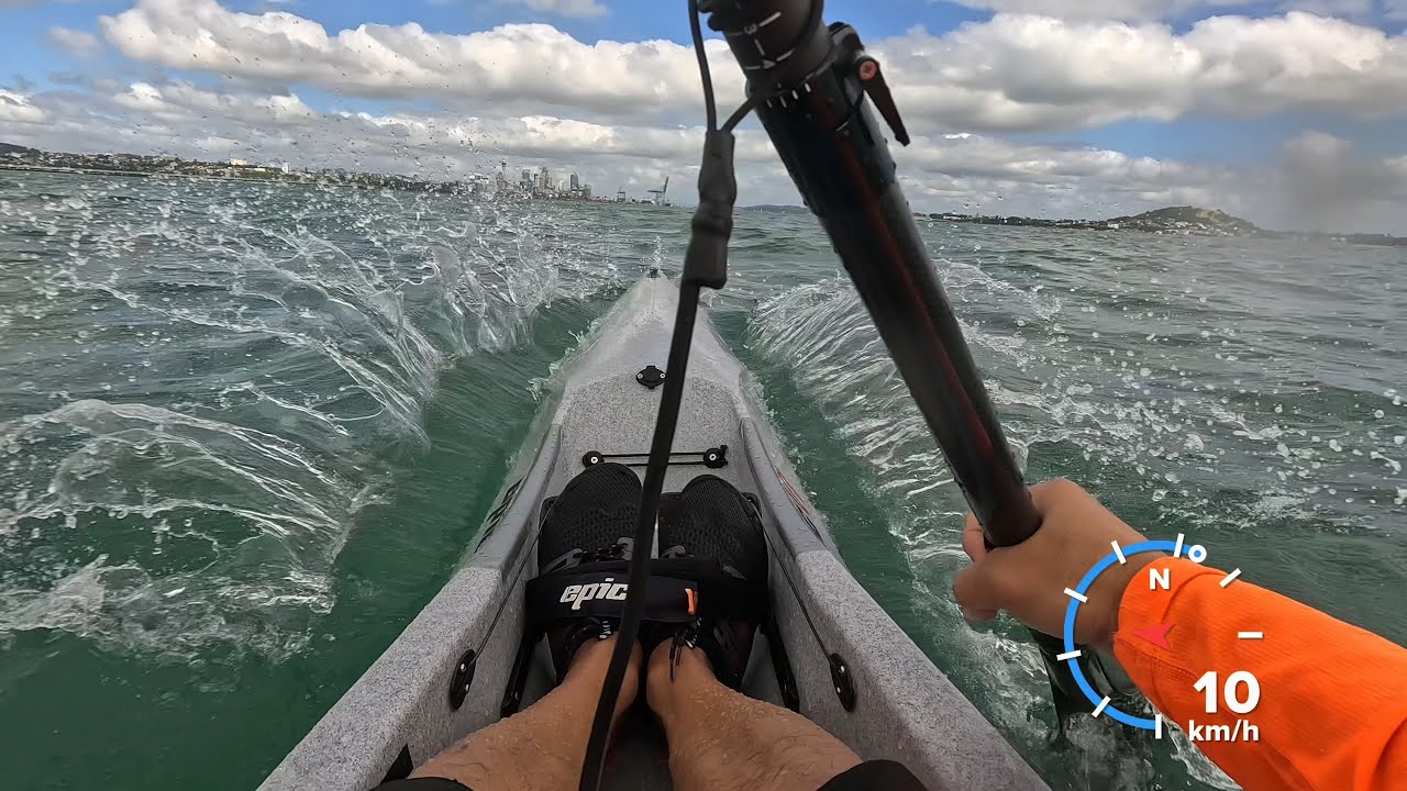 Strong headwinds & choppy water - Epic V7 surfski - YouTube