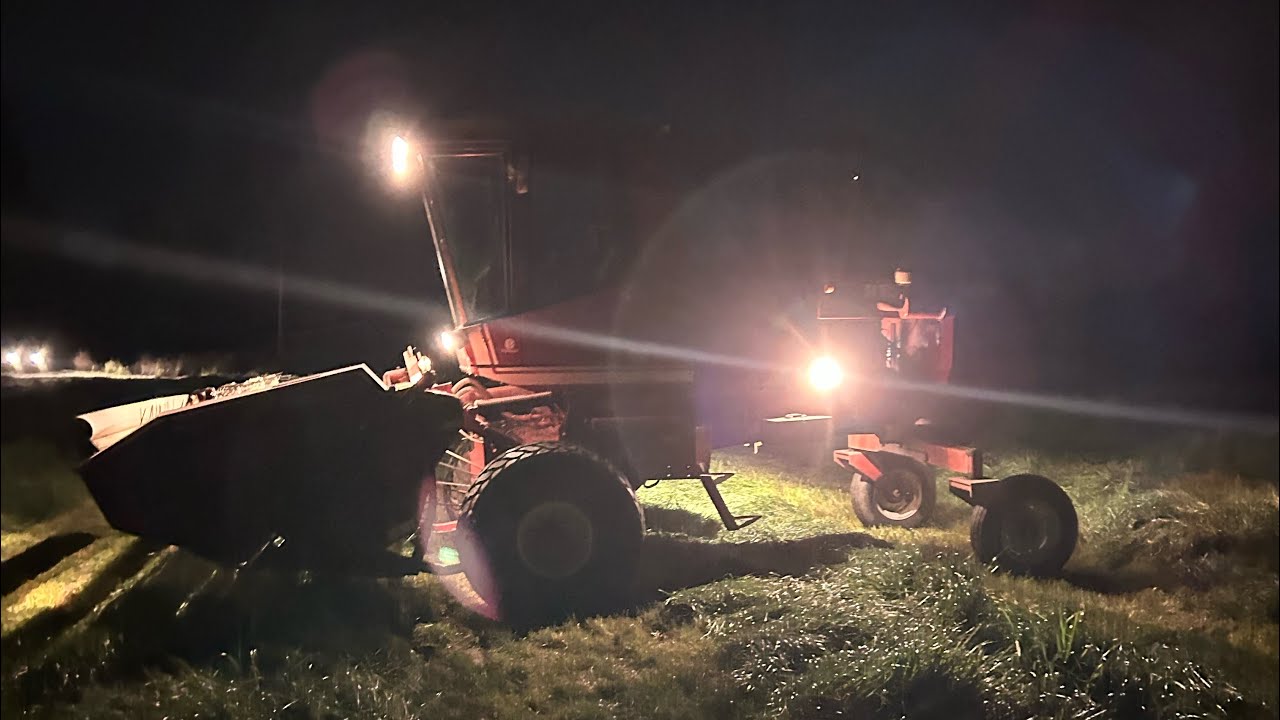 Mowing hay and cleaning up fields - YouTube