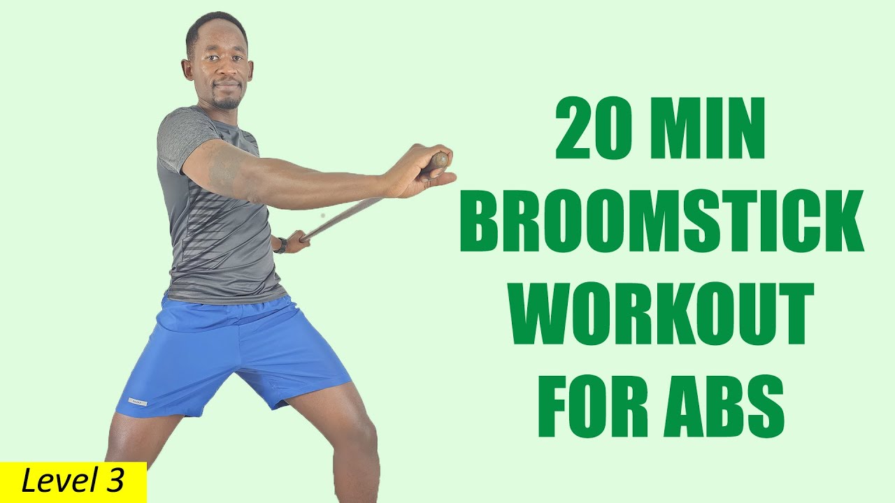 20-Minute Standing BROOMSTICK WORKOUT FOR ABS - Beginner Friendly - YouTube