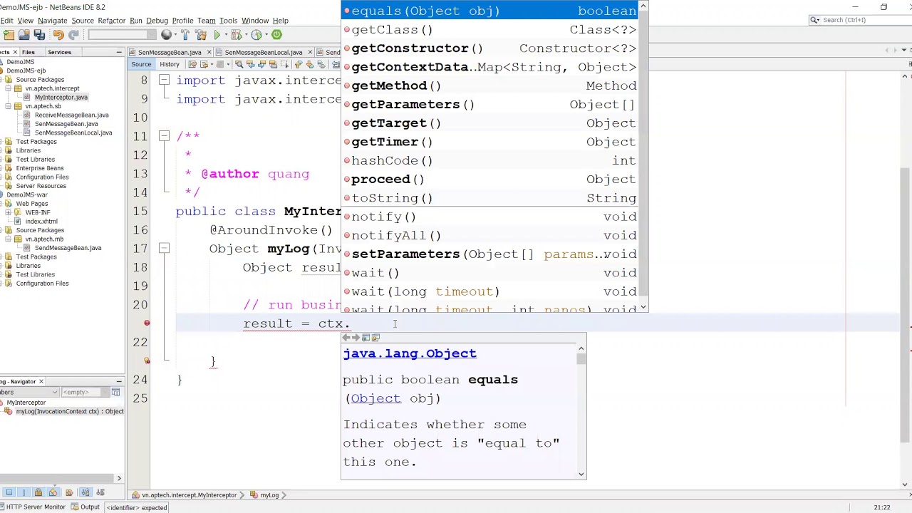 18. Minh học sử dụng Interceptor trong EJB 3 - YouTube