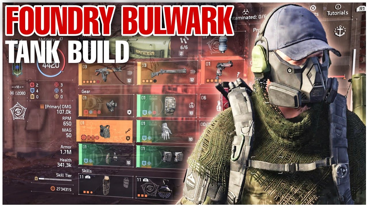 Division 2 Foundry Bulwark 1.7 Million Armor Pistol Build 140% Head ...