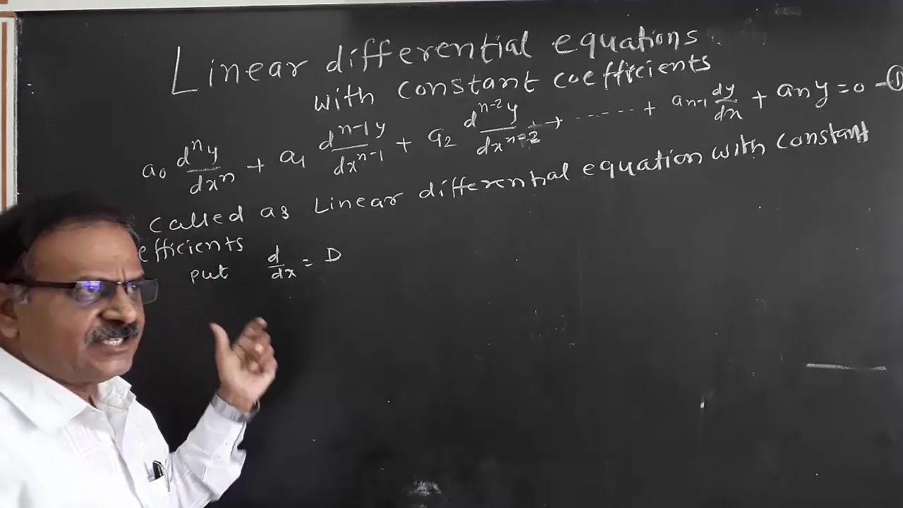 TYBSc |ODE| SOLUTION OF LIN DIFF. EQU, WITH CONSTANT COEFFICIENTS WHEN ...