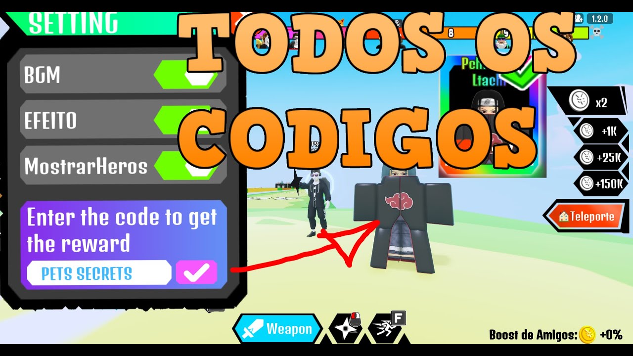 TODOS OS CODIGOS DO { Anime Clicker Fight ROBLOX } ATIVE E GANHE HUM ...