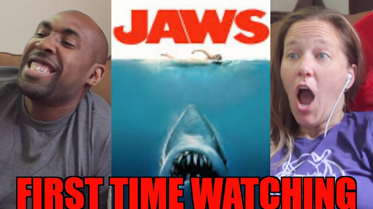 Husband First Time Watching JAWS Movie Reaction - YouTube