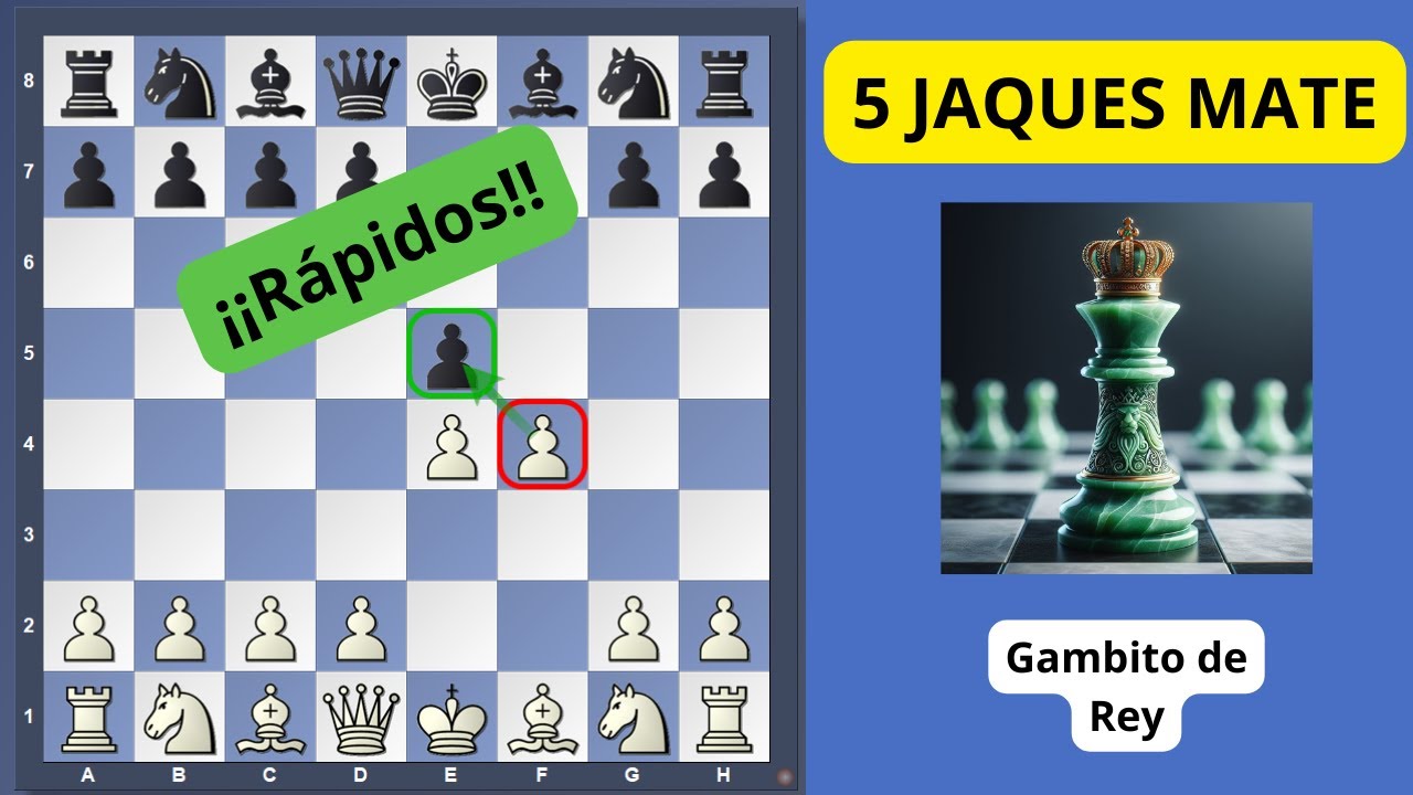 5 JAQUES MATE más RÁPIDOS del Gambito de Rey - YouTube