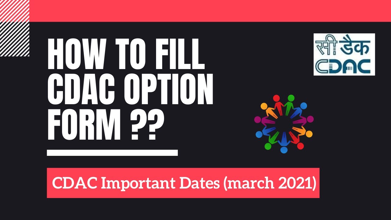 How to fill CDAC option form | CDAC Institutes | Must watch | CDAC ...