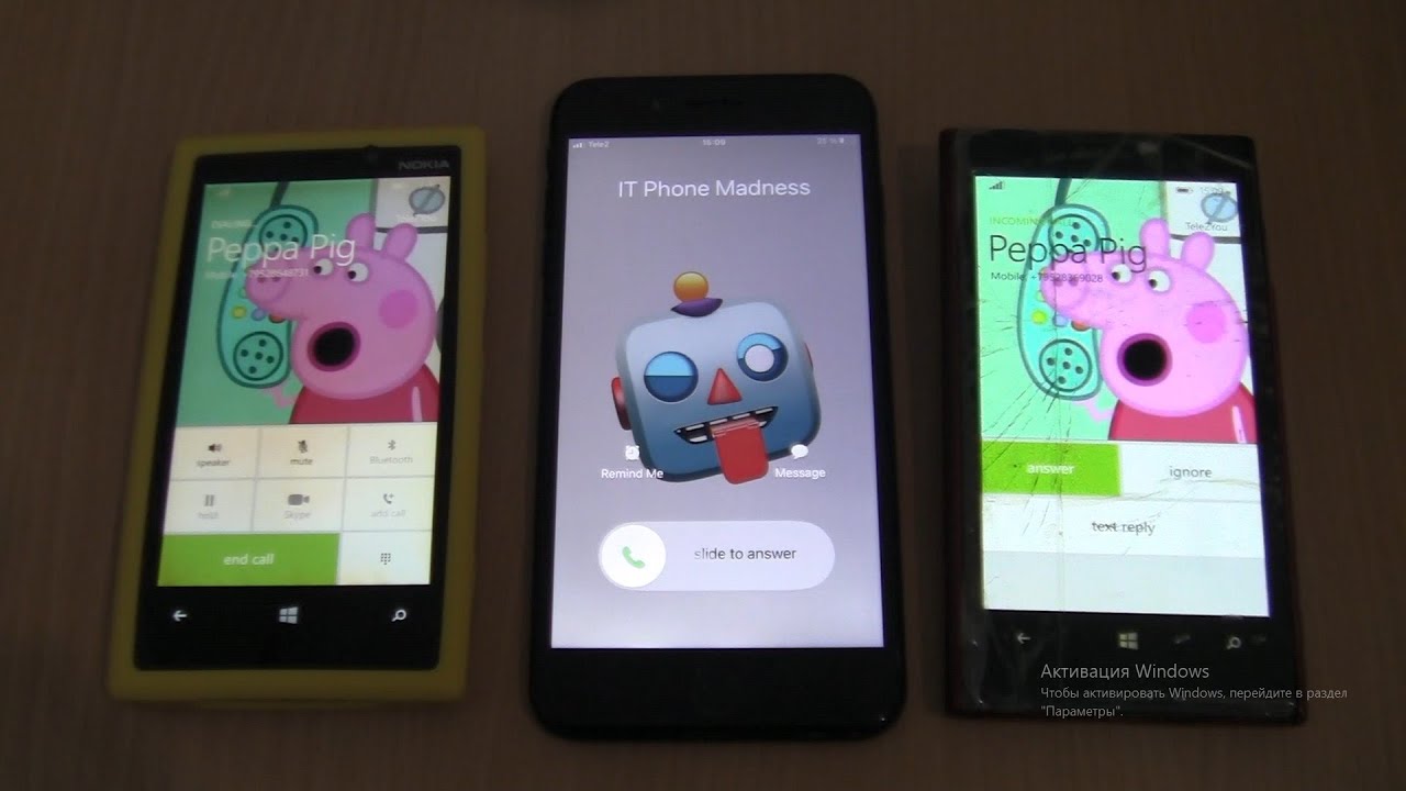 Double Peppa Pig Incoming call & Outgoing call at the Same Time 2 Nokia ...