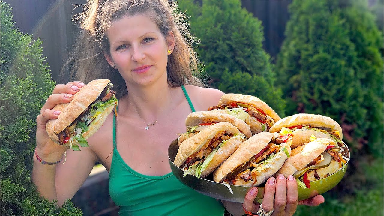 Country Girl Cooks Huge Beef Kebab - Rustic Cooking in Village - YouTube