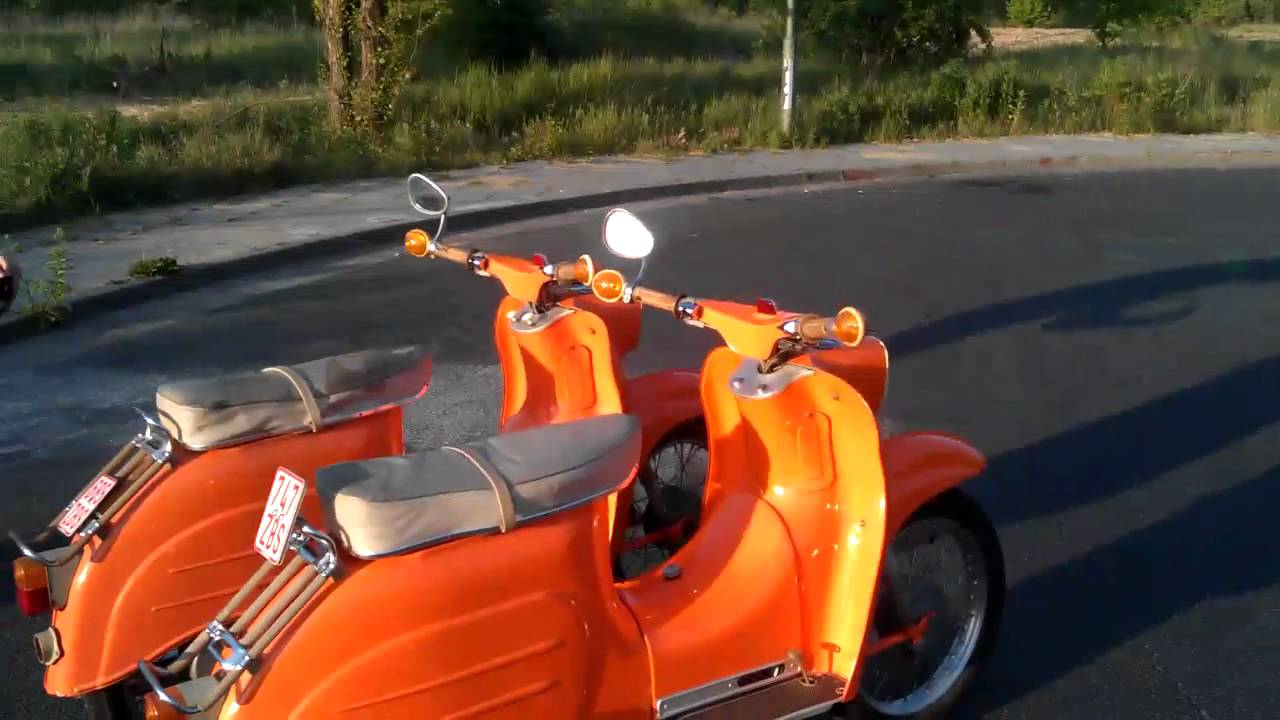 2x Simson Orange-Schwalbe 1964 und 1965 ostdeutsche-fahrzeuge.de - YouTube