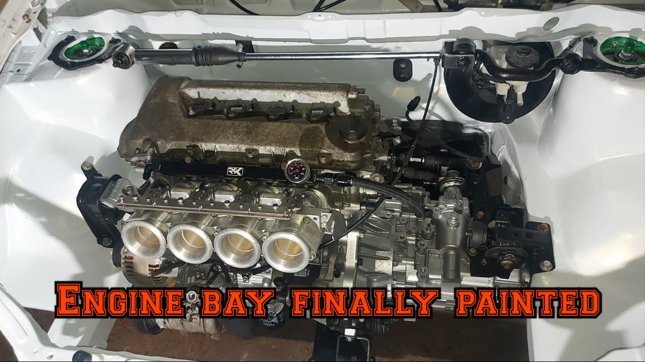 engine bay finally ready - YouTube