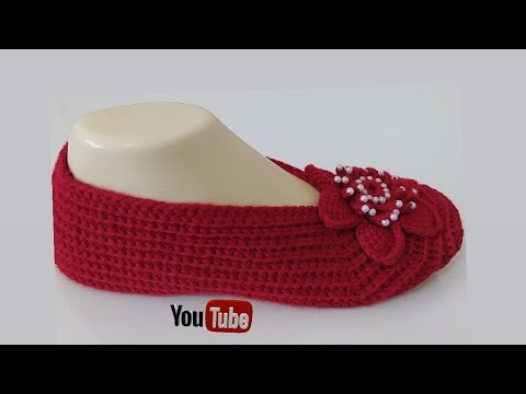 Nilüfer çiçeği modeli patik yapılışı ✅ // Lotus flower model booties making
