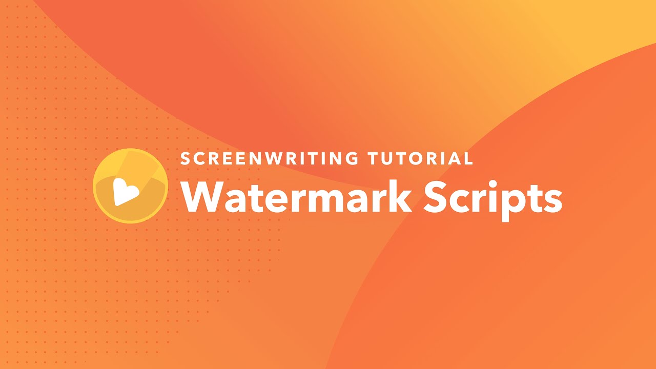 Screenwriting Tutorial: How to Watermark Scripts - YouTube