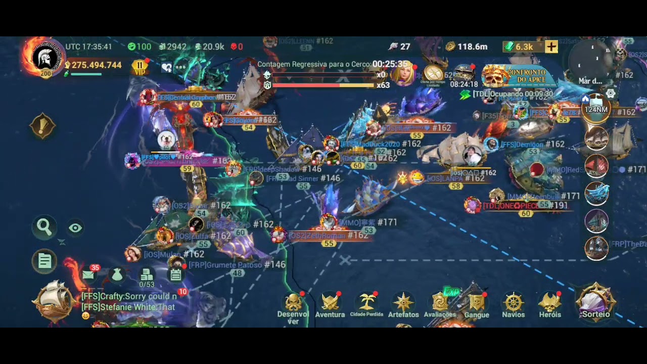 War Between Servers 162 IOS, 146 FRP And 171 MMO Vs 191 TDL Sea of ...