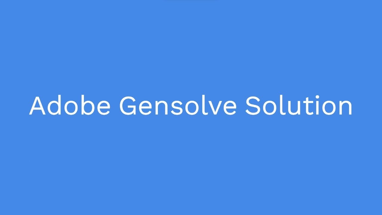 Adobe Gensolve - YouTube
