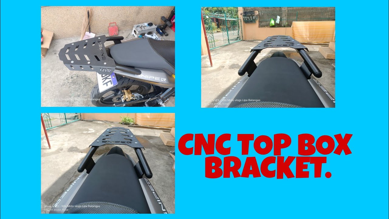 YAMAHA SNIPER 155 CNC Top box bracket installation from red moto shield ...