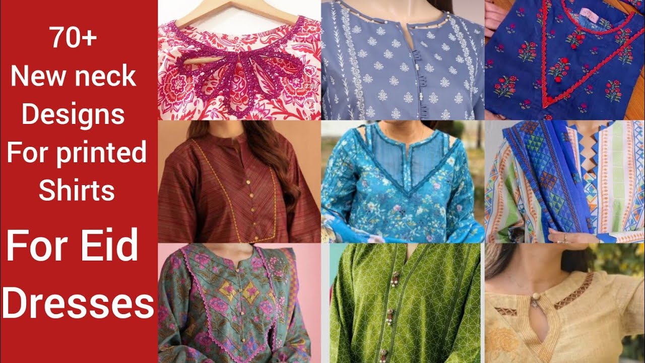 2024 ke 70+ latest & branded Neck designs for printed shirts, Eid ...