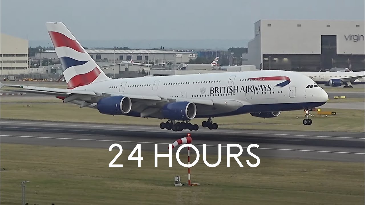 Heathrow Landing Delays | HD | 12 Landings | [Credit: Flight Focus 365 ...